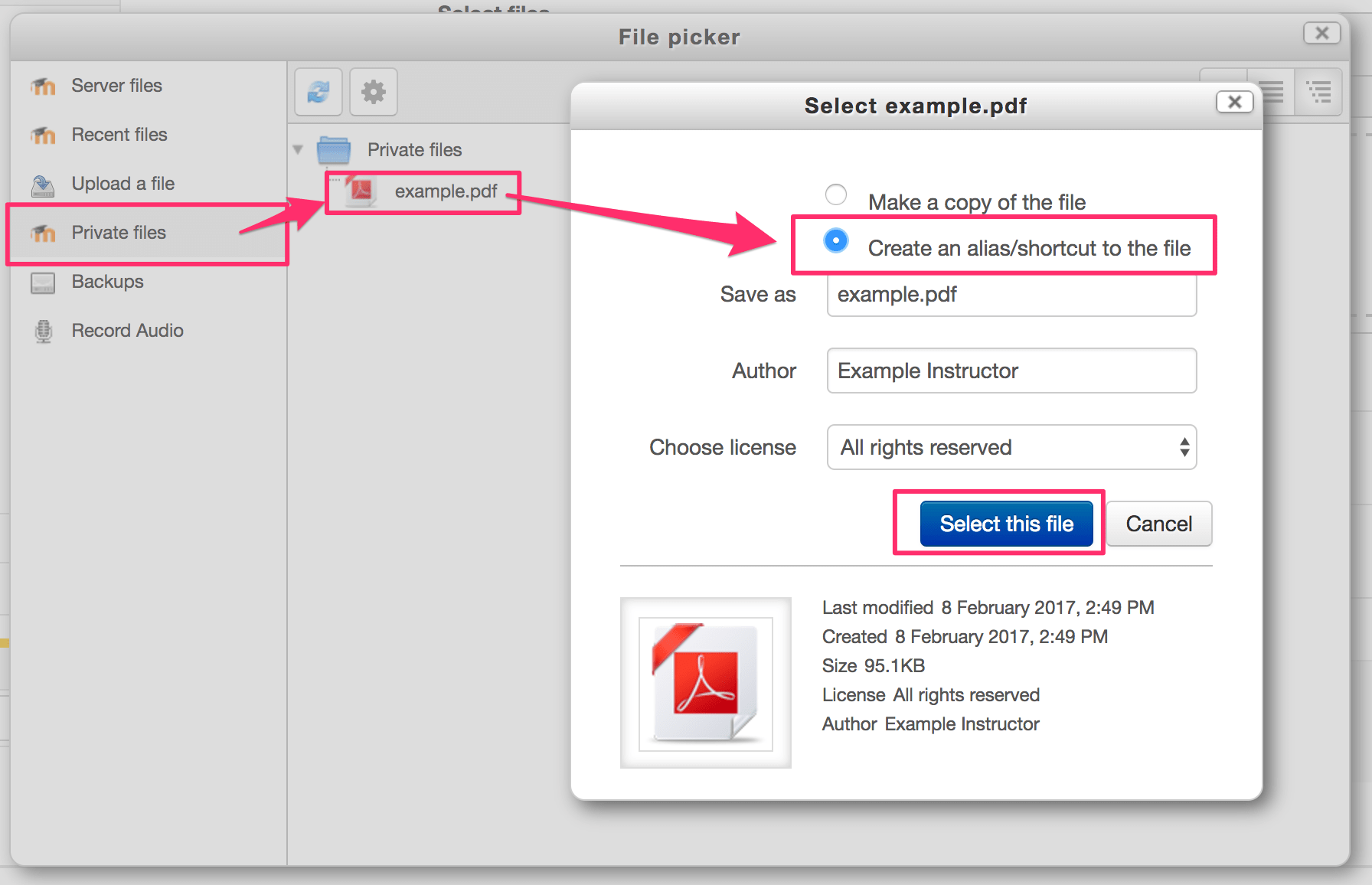Private Files | UR Courses: Guides