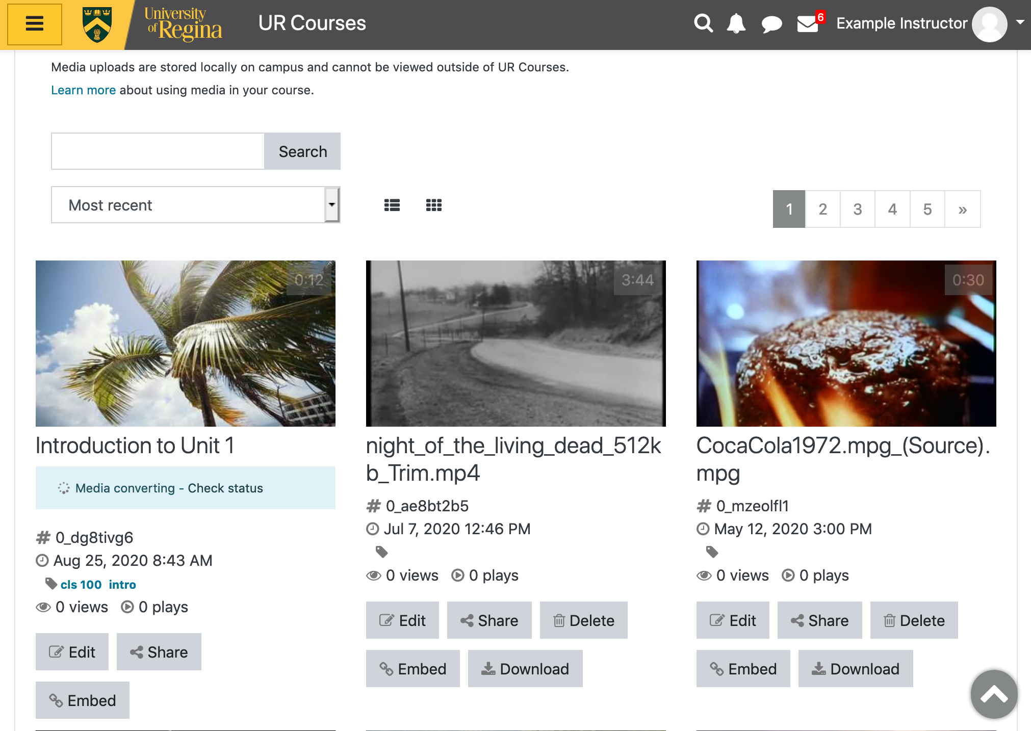 Kaltura CE | UR Courses: Guides